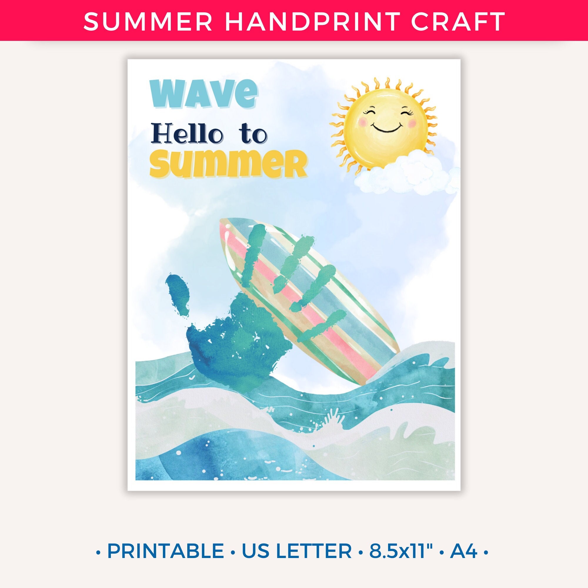 Summer Handprint Craft, Summer Handprint Art, Summer Crafts Handprint ...