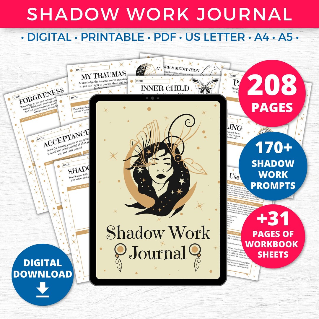 Shadow Work Journal, Shadow Work Prompts, Printable Digital Grimoire ...