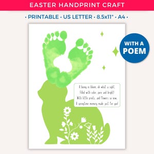 Easter Handprint Craft, Printable Easter Bunny Handprint Art for Kids ...