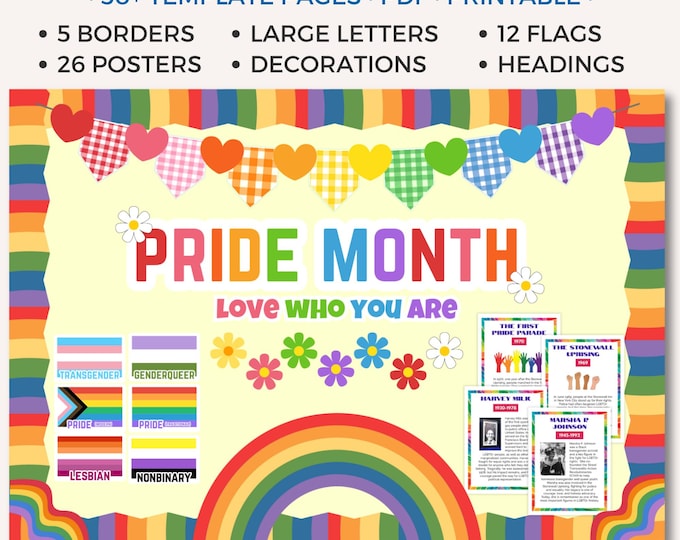 Pride Month Bulletin Board Display | LGBTQIA+ Leaders Printables | LGBT ...