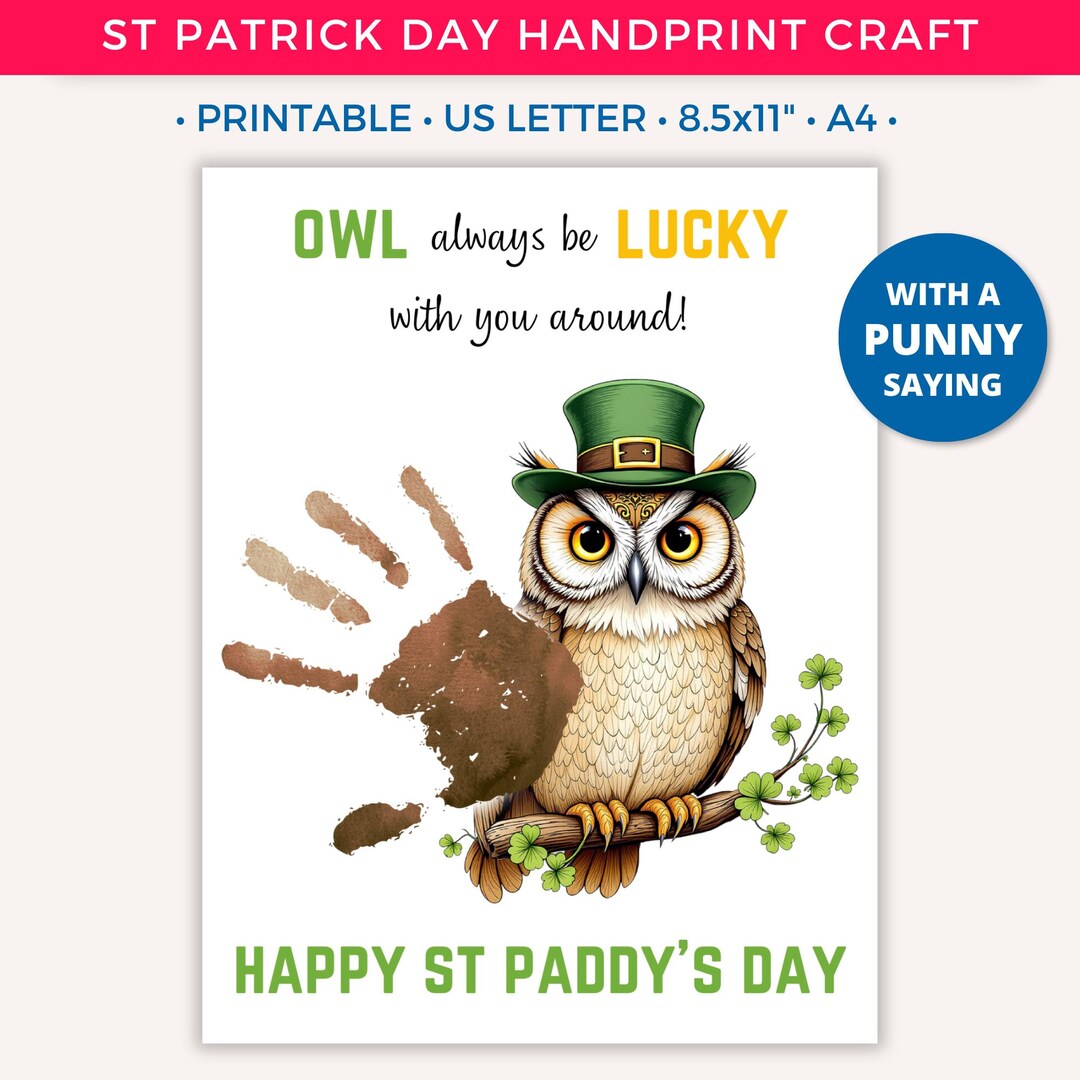 St Patricks Day Handprint Craft, Printable St Patrick Handprint Art for ...