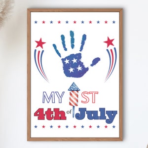 4th of July Handprint Printable Craft, 4th of July Handprint Art, My ...