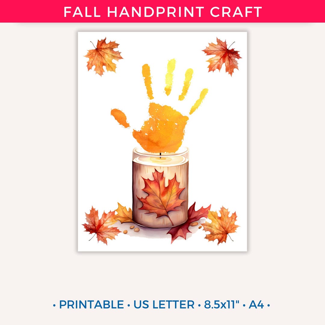 Fall Handprint Art, Fall Handprint Craft Printable for Toddler Kids ...