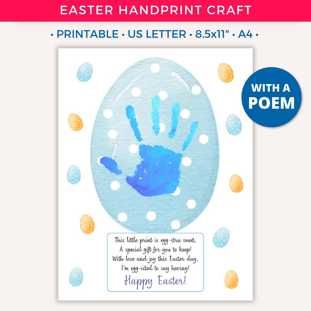 Easter Handprint Craft, Printable Easter Egg Handprint Art for Kids ...