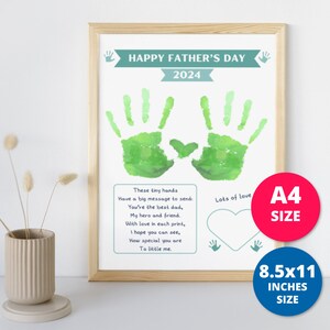 Fathers Day Handprint Printable Craft, Fathers Day Handprint Art, My ...