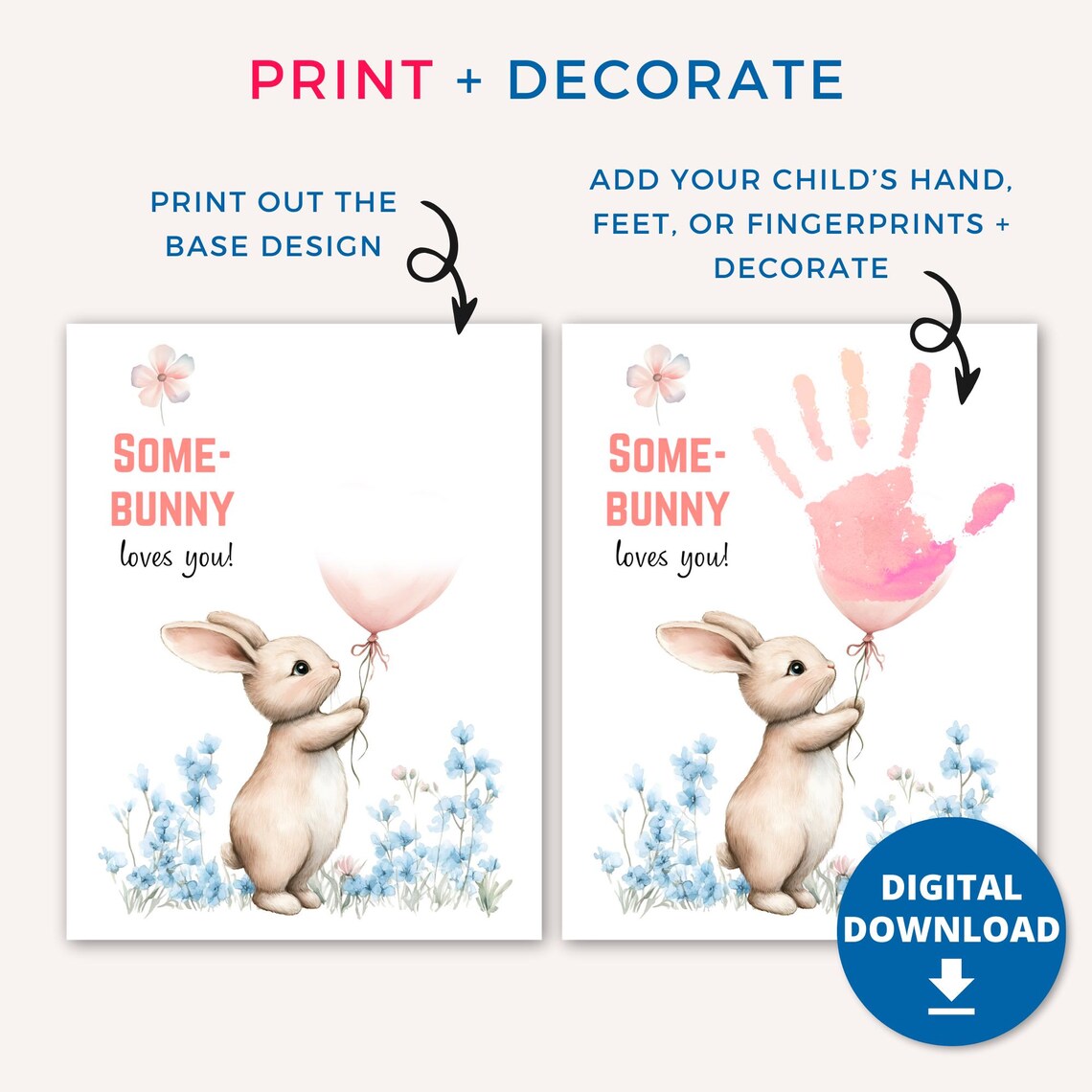 Easter Handprint Art Craft, Easter Some-bunny Love, Spring Handprint ...
