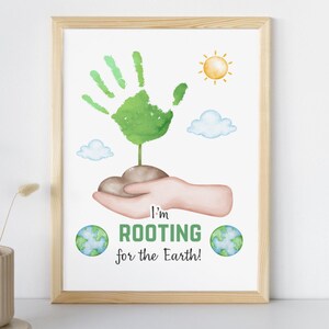 Earth Day Handprint Art Craft, Printable Earth Day Craft Activity for ...