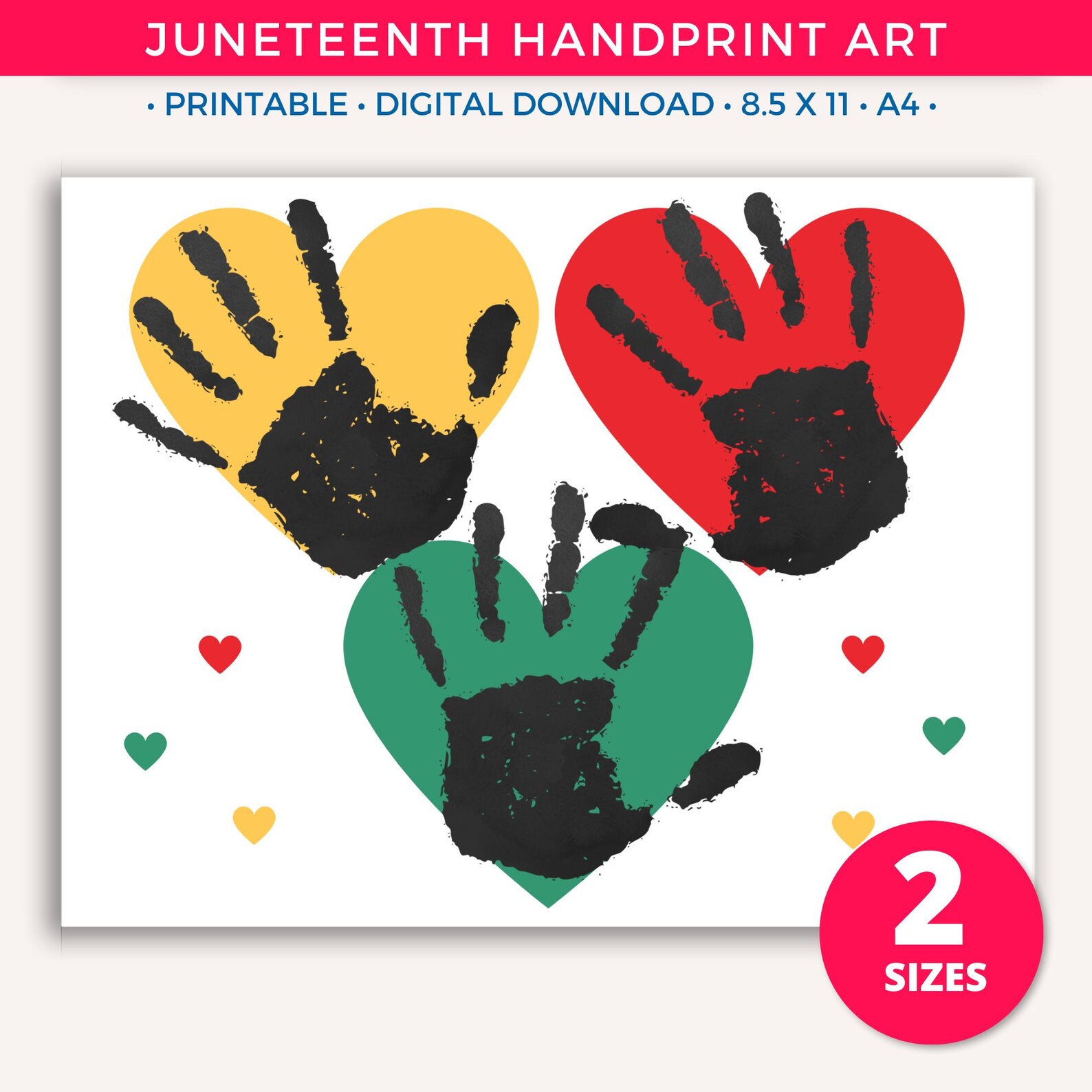 Juneteenth Handprint Printable Craft, Juneteenth Handprint Art, June ...