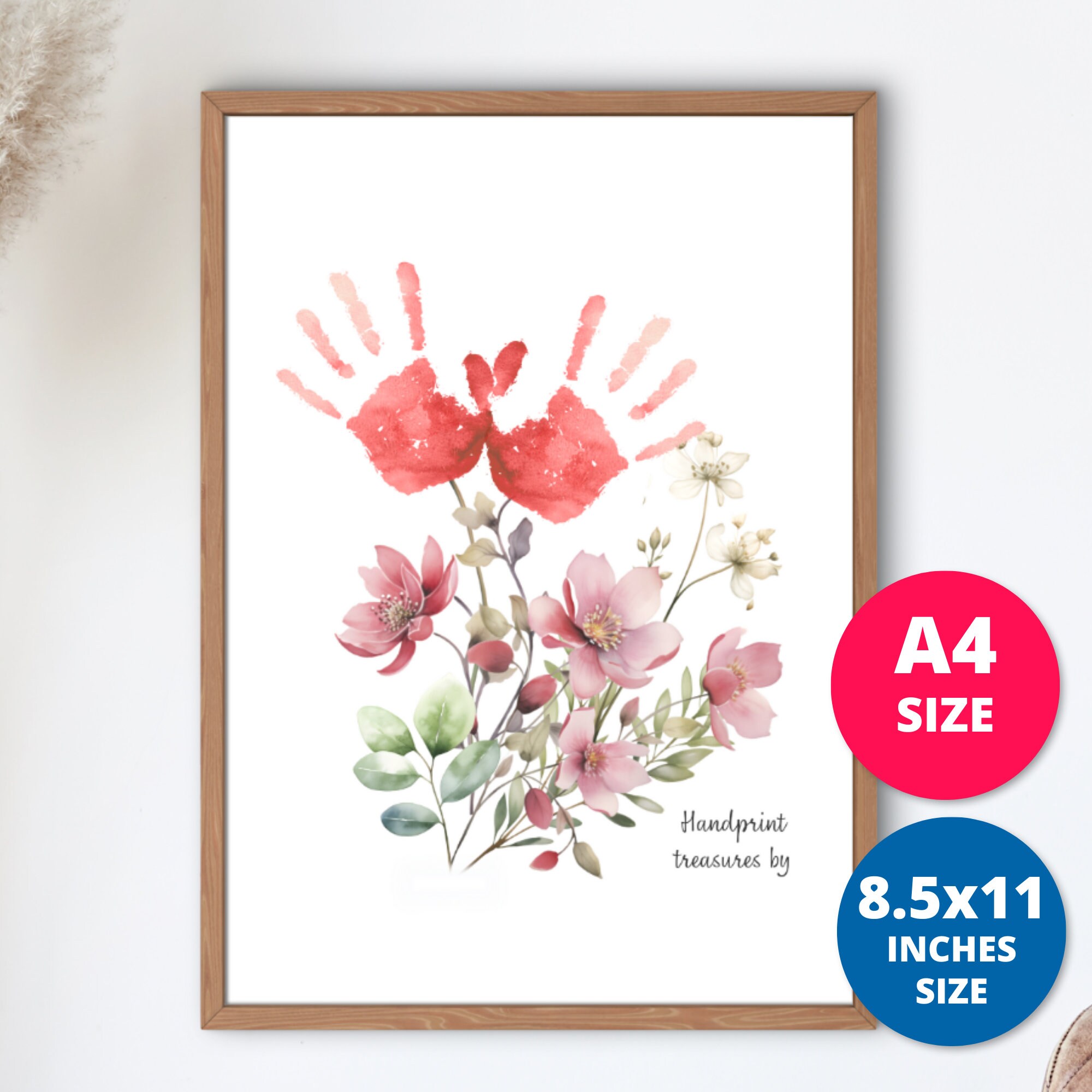 Printable Spring Flower Handprint Bouquet Handprint Art, DIY Footprint ...