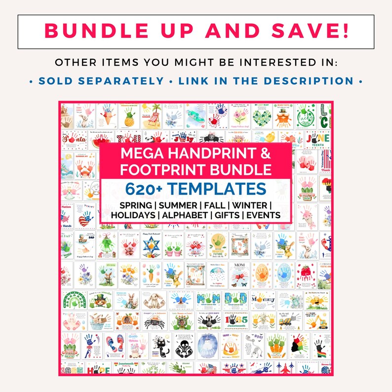 90 Easter Handprint Art Bundle, Easter Bunny Handprint Craft for Kids ...