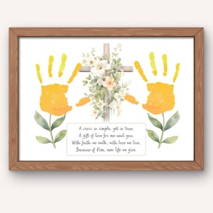 Easter Handprint Art Craft for Kids, Easter Printable He is Risen ...
