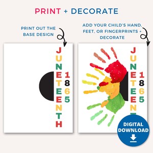 Juneteenth Handprint Printable Craft, Juneteenth Handprint Art, June ...