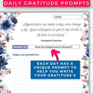 30 Day Gratitude Journal Printable Gratitude Journal Prompts, Gratitude ...
