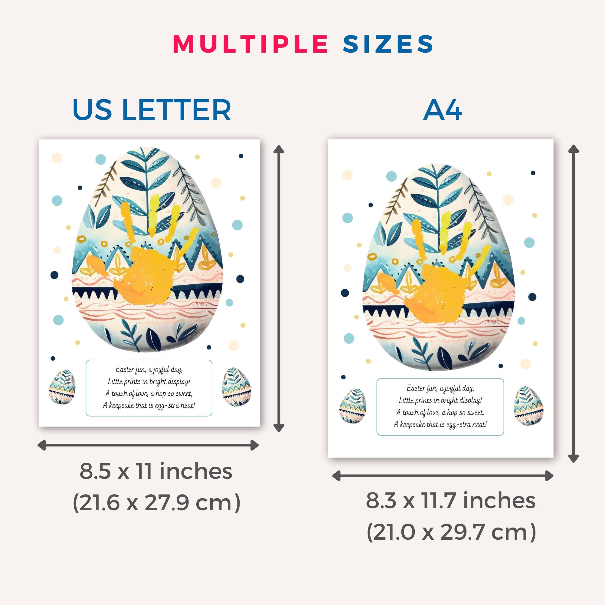 Easter Handprint Art, DIY Printable Craft for Kids, Toddler Keepsake ...