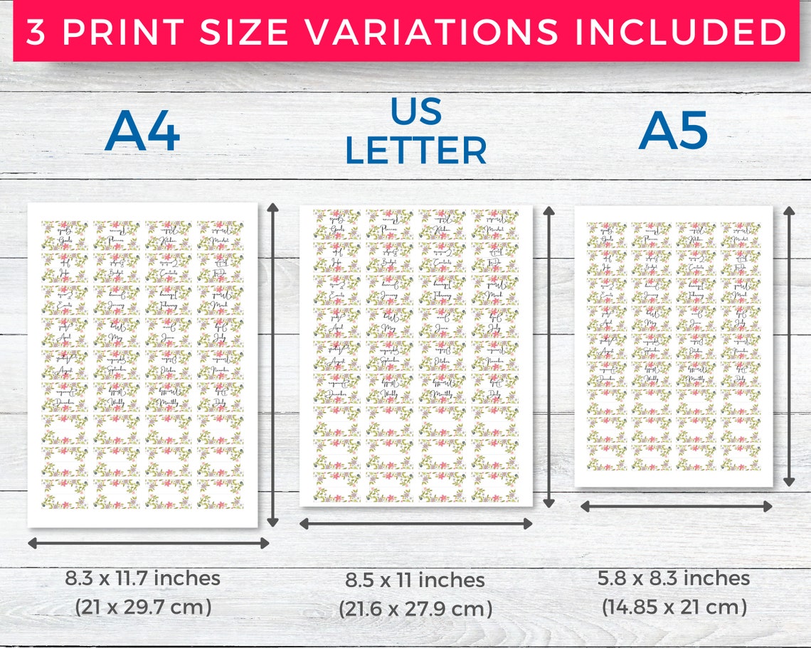 Floral Printable Planner Tabs, Folder & Journal Tabs | File Binder ...