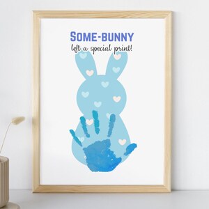 Easter Bunny Handprint Art, DIY Printable Craft for Kids, Toddler ...