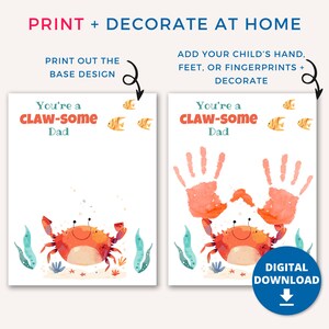 Fathers Day Handprint Printable Craft, Fathers Day Handprint Art, DIY ...