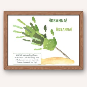 Palm Sunday Handprint Art Craft, Printable Kids Activity, Easter Bible ...