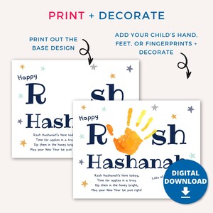 Rosh Hashanah Handprint Printable Craft, Shana Tova Handprint Art ...