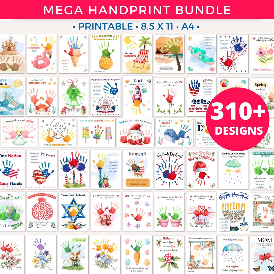 Mega Handprint Printable Craft Bundle, Handprint Art, Handprint ...