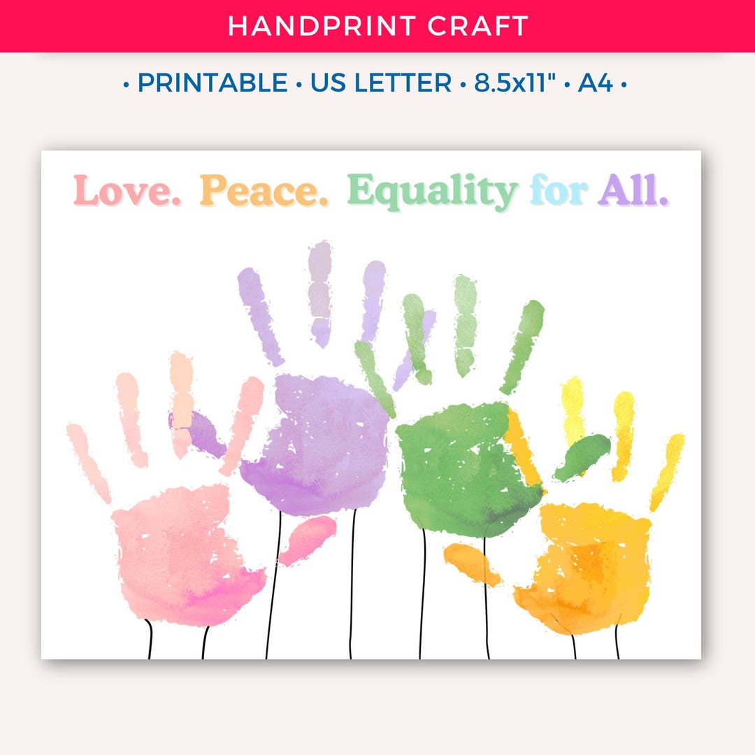 MLK Handprint Craft Printable, Martin Luther King Day Handprint Art for ...