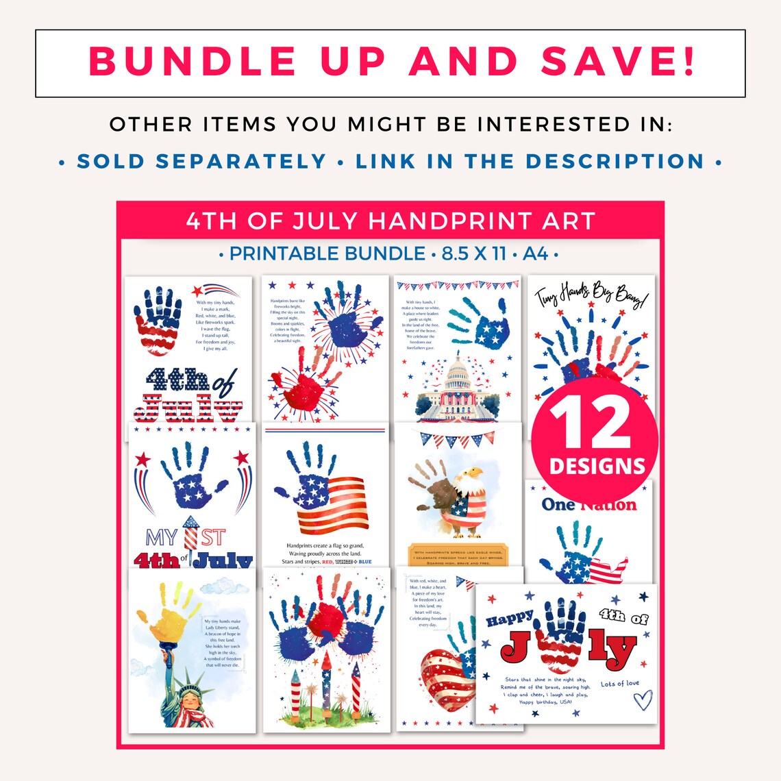 Patriotic Handprint Printable Craft, Labor Day Handprint Art, Workers ...