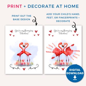 Valentine Day Handprint Printable Craft, Valentines Day Craft Activity ...