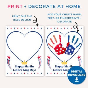 MLK Handprint Craft Printable, Martin Luther King Day Handprint Art for ...