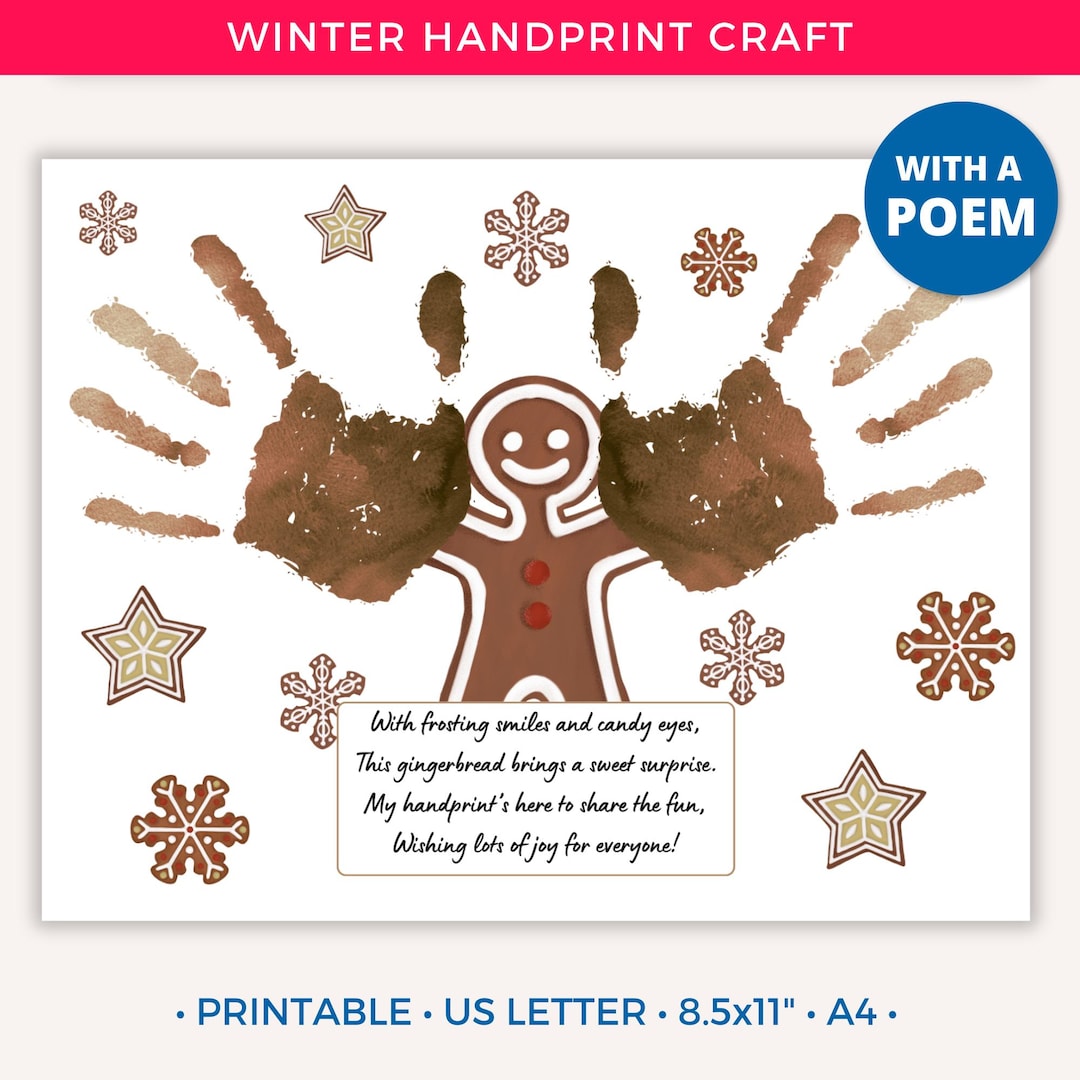 Christmas Handprint Craft, Christmas Handprint Art Printable for ...