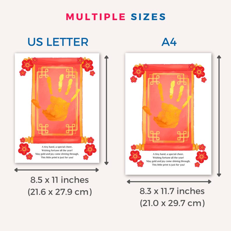 Lunar New Year Handprint Printable Craft 2025, Chinese New Year ...