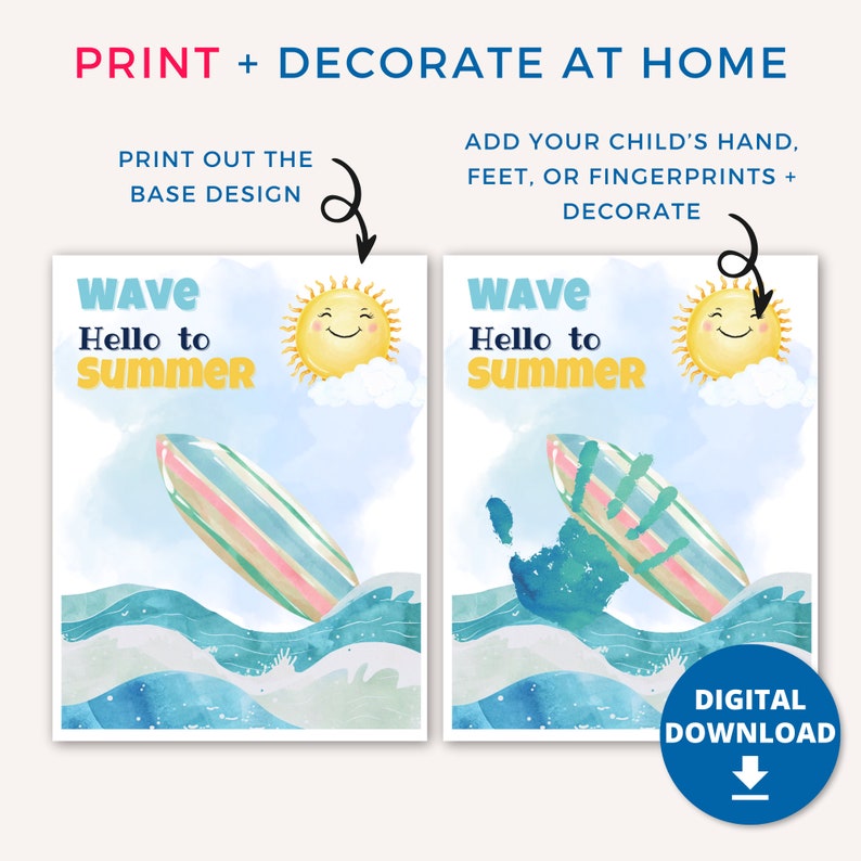 Summer Handprint Craft, Summer Handprint Art, Summer Crafts Handprint ...