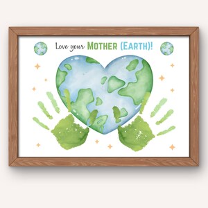 Earth Day Handprint Craft Art for Kids Toddler, Printable DIY Earth Day ...