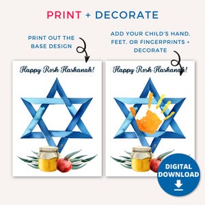 Rosh Hashanah Handprint Craft, Rosh Hashanah Printable Jewish New Year ...