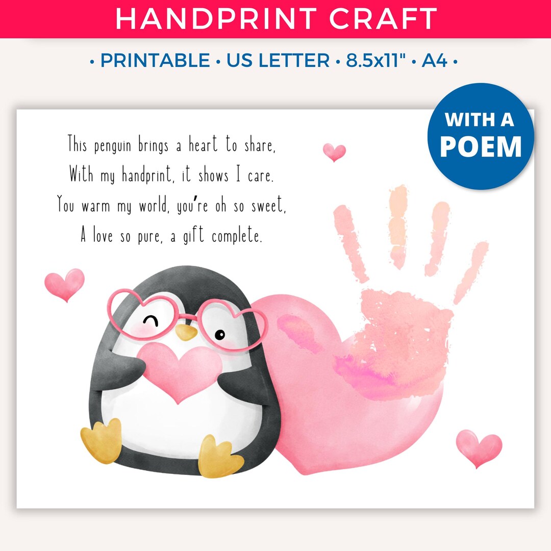 Happy Valentines Handprint Craft Bundle, Valentine's Day Handprint Art ...