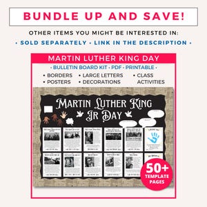 MLK Day Bulletin Board Posters, Martin Luther King Jr Day Printable ...