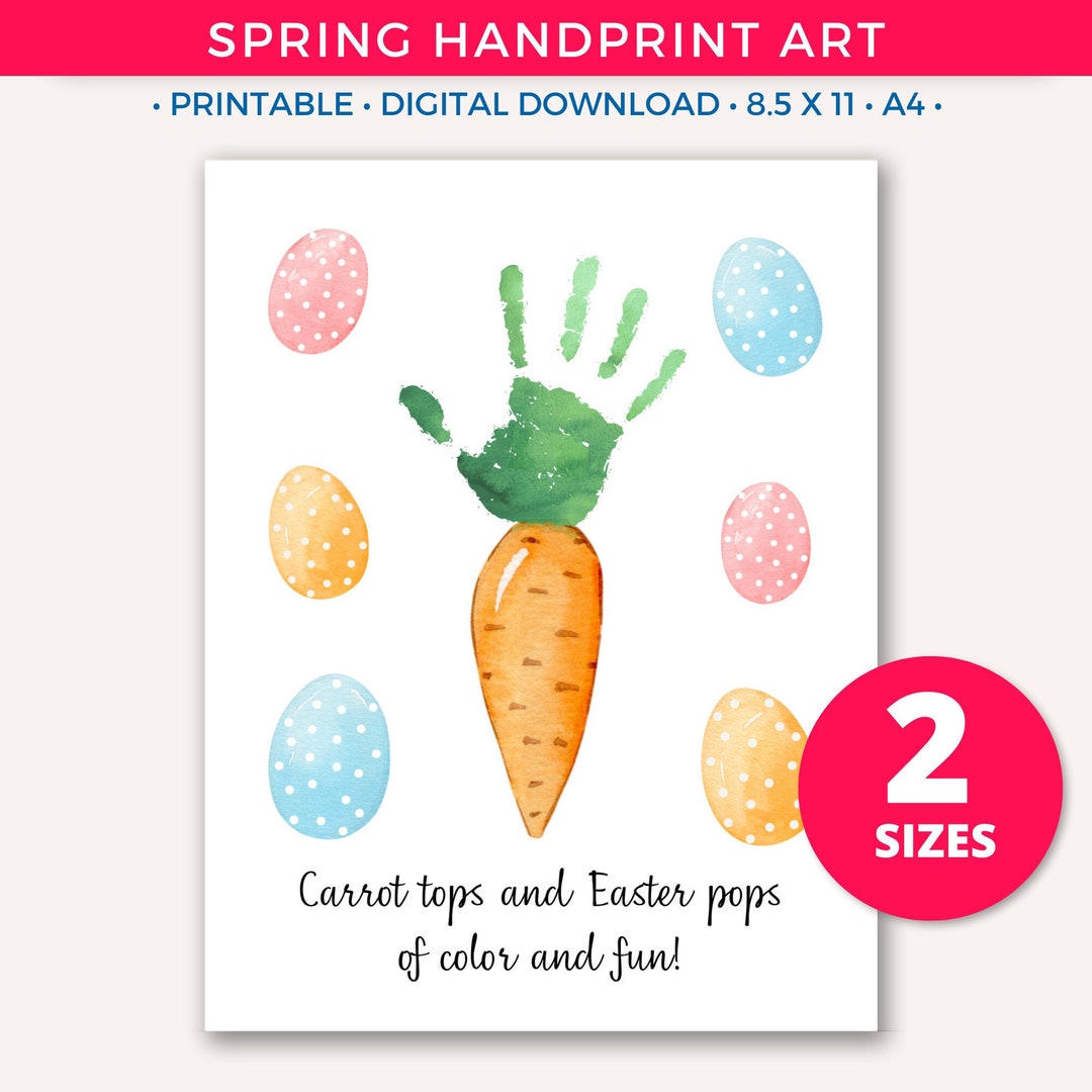 Easter Handprint Art Craft Printable, Footprint Craft Gift for Mom ...