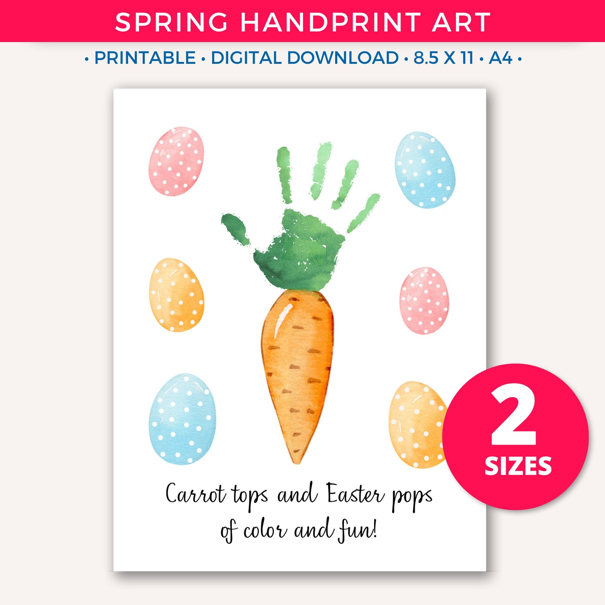 Easter Handprint Art Craft Printable, Footprint Craft Gift for Mom ...