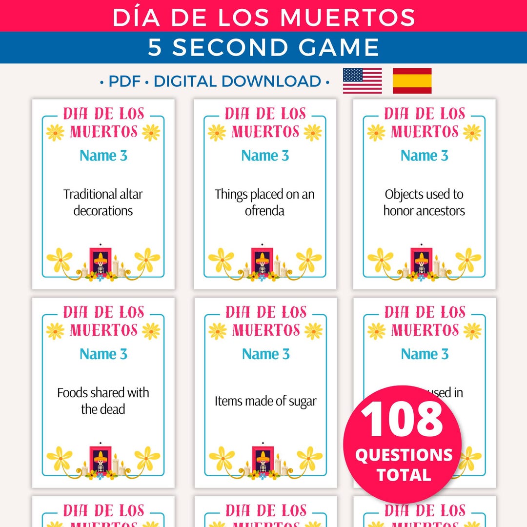Dia De Los Muertos 5 Second Game, Printable Dia De Los Muertos Game ...