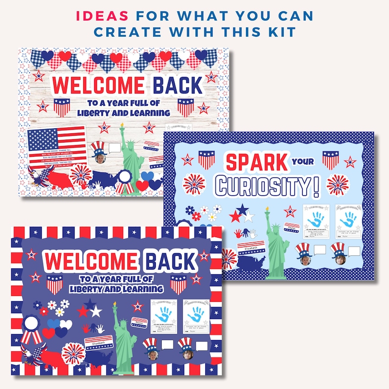 Patriotic Bulletin Board Kit, 4th of July, Memorial Day, Labor Day ...