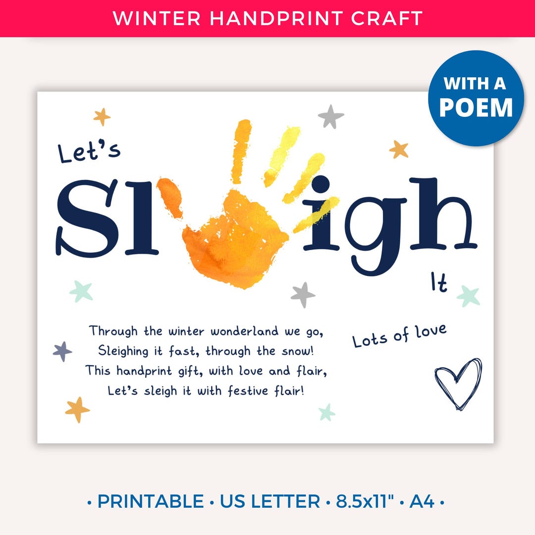 Christmas Handprint Craft, Christmas Handprint Art Printable for ...