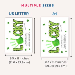 St Patricks Day Handprint Craft, Printable Handprint Art for Kids ...