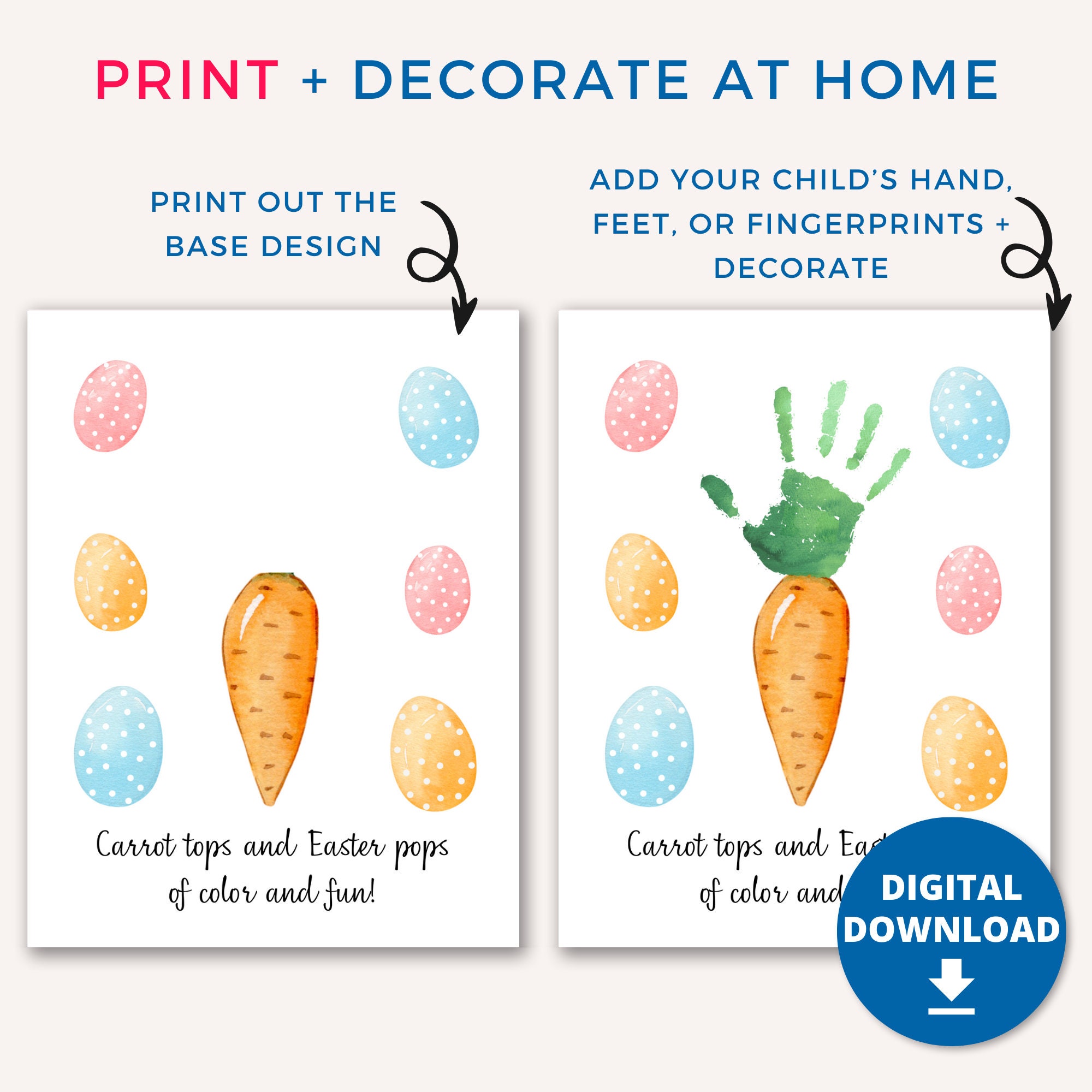 Easter Handprint Art Craft Printable, Footprint Craft Gift for Mom ...