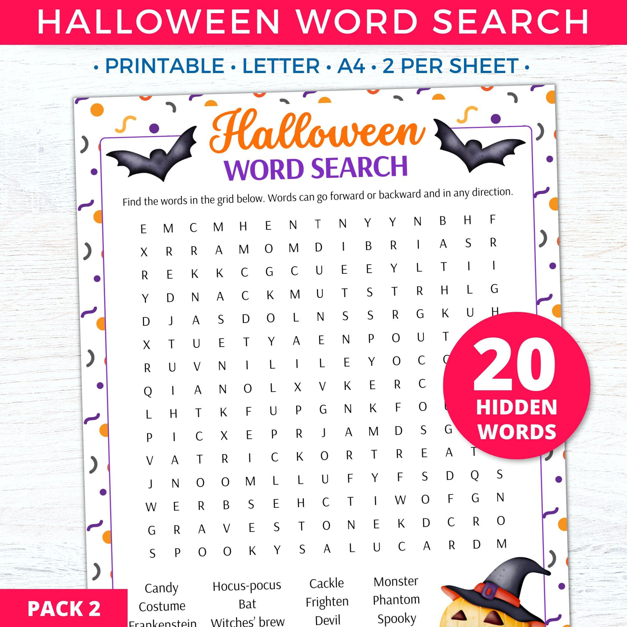 Halloween Word Search, Printable Halloween Games, Halloween Puzzle ...