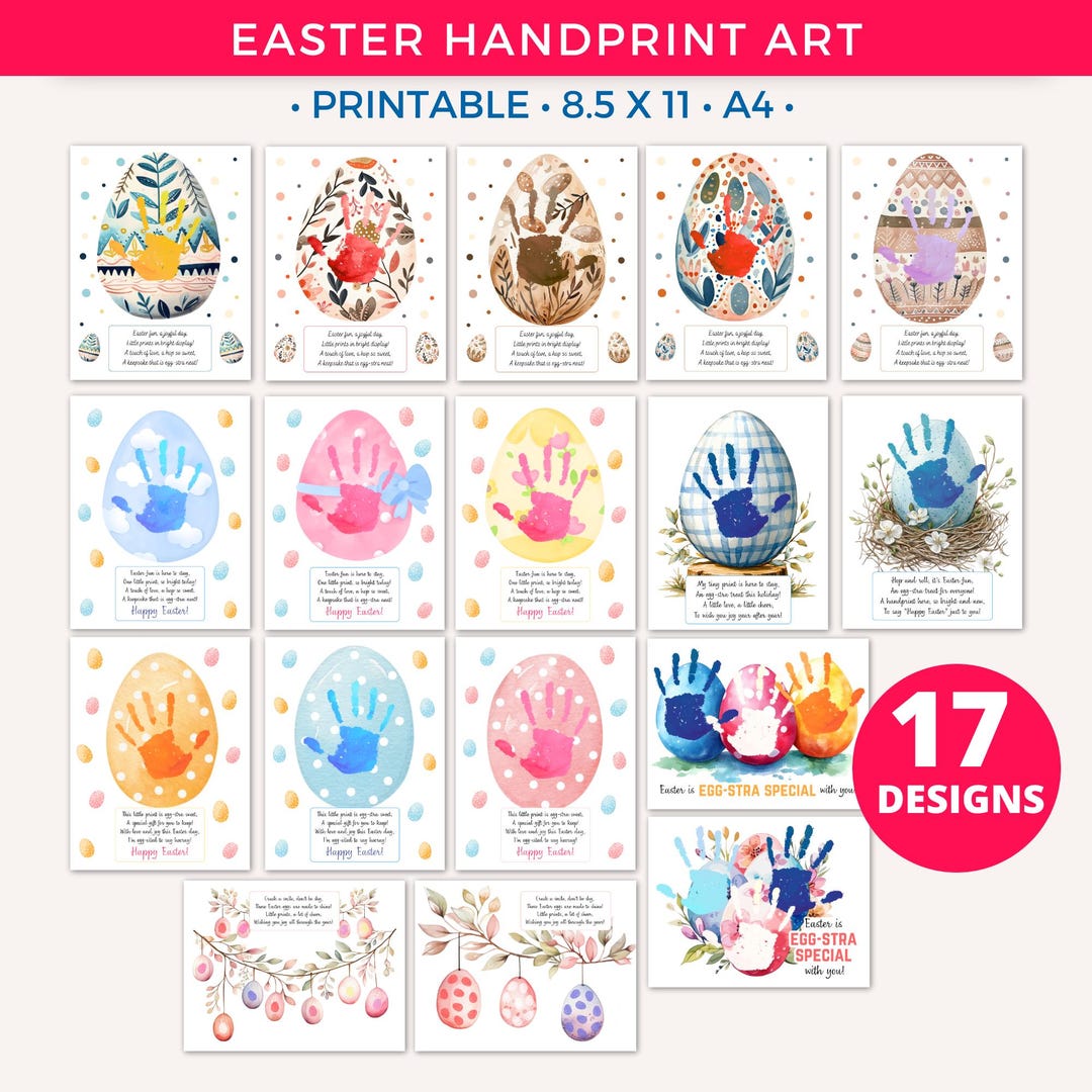 Easter Handprint Art Craft, Easter Egg, Spring Handprint, Footprint DIY ...
