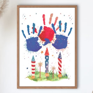 4th of July Handprint Printable Craft, 4th of July Handprint Art ...