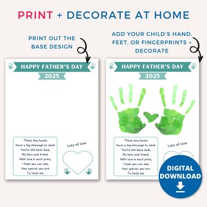 Fathers Day Handprint Printable Craft, Fathers Day Handprint Art, My ...