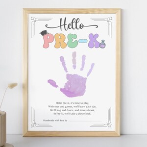 First Day of Preschool Handprint Printable Craft, Back to School ...