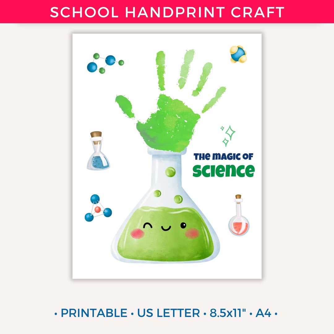 Back to School Handprint Printable Craft, Back to School Handprint Art ...