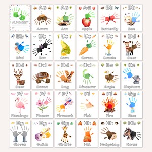 ABC A-Z Alphabet Handprint Book Printable, Alphabet Handprint Craft Art ...