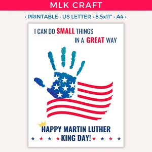 Martin Luther King Day Handprint Art, MLK Handprint Craft, Printable ...